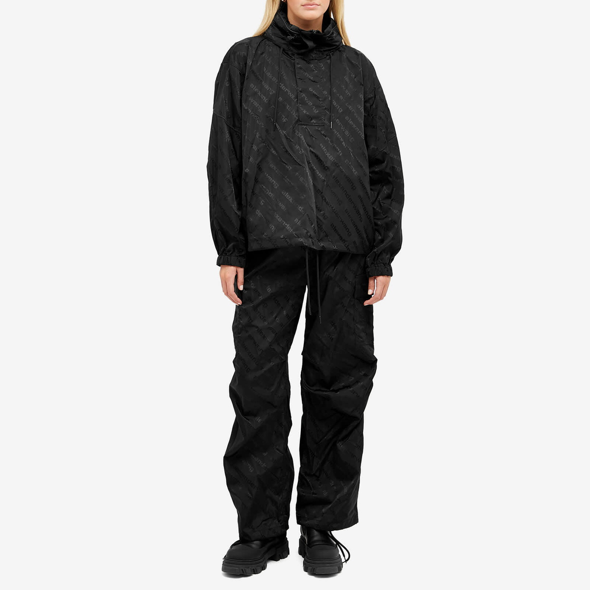 Alexander Wang Women's Half Zip Track Jacket In Jacquard Nylon in Black ...
