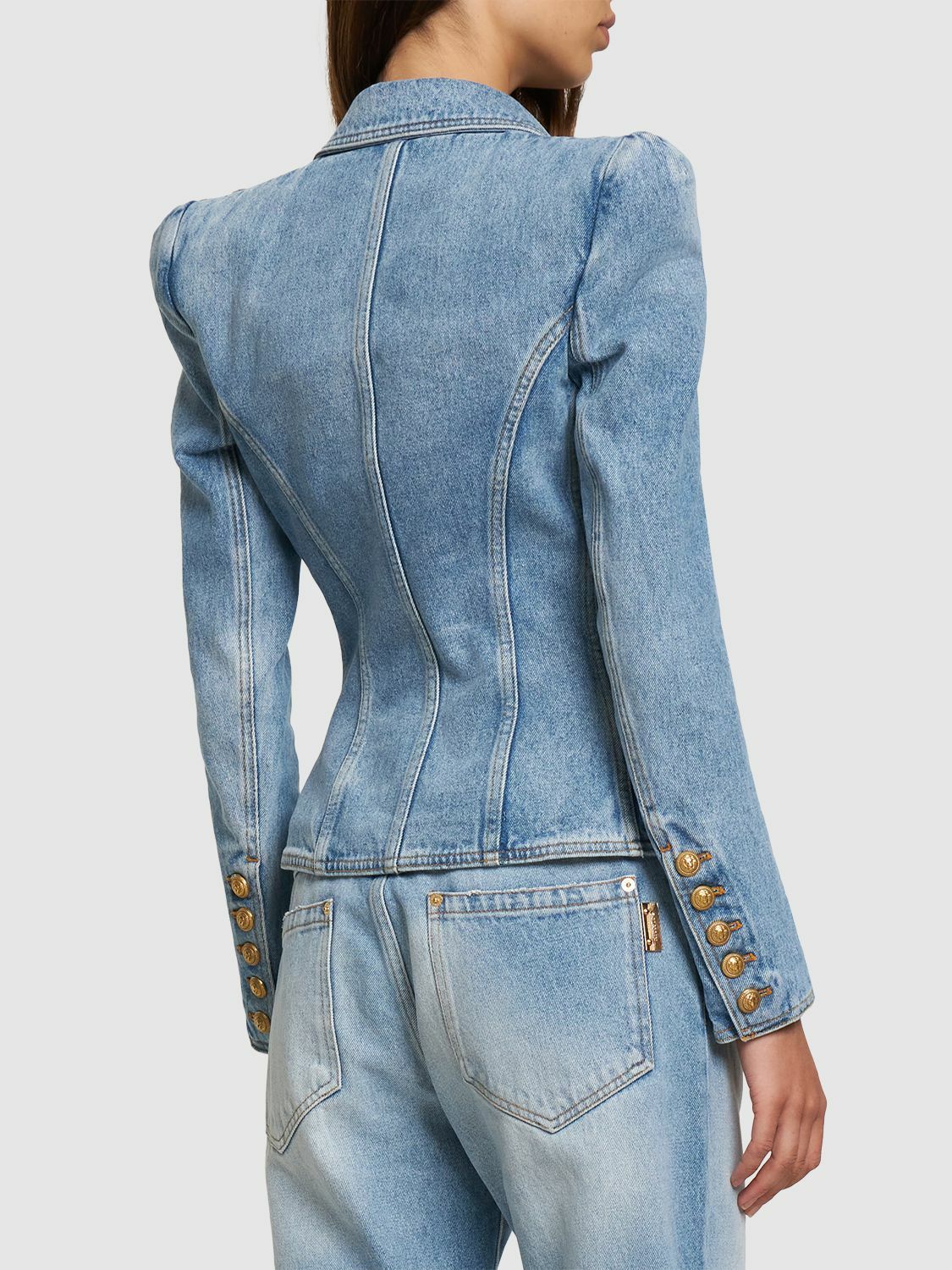 BALMAIN - Vintage Cotton Denim Blazer Balmain