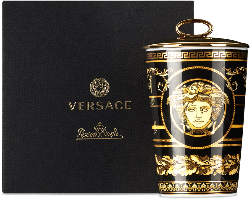 Versace Black Rosenthal Virtus Gala Scented Candle Versace