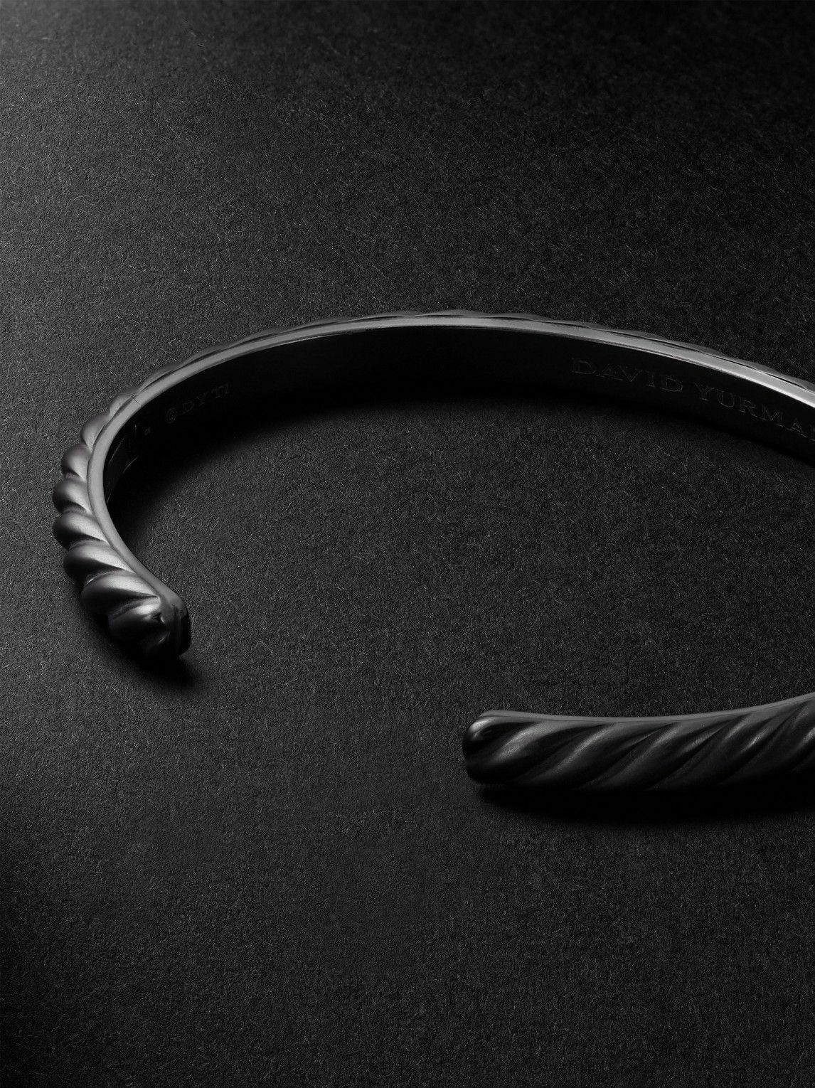 David Yurman - Sculpted Cable Titanium Diamond Cuff David Yurman