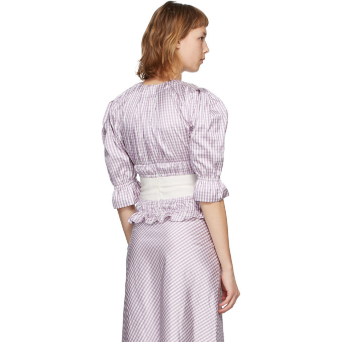 Brock Collection Purple Silk Soriana Vichy Blouse Brock Collection