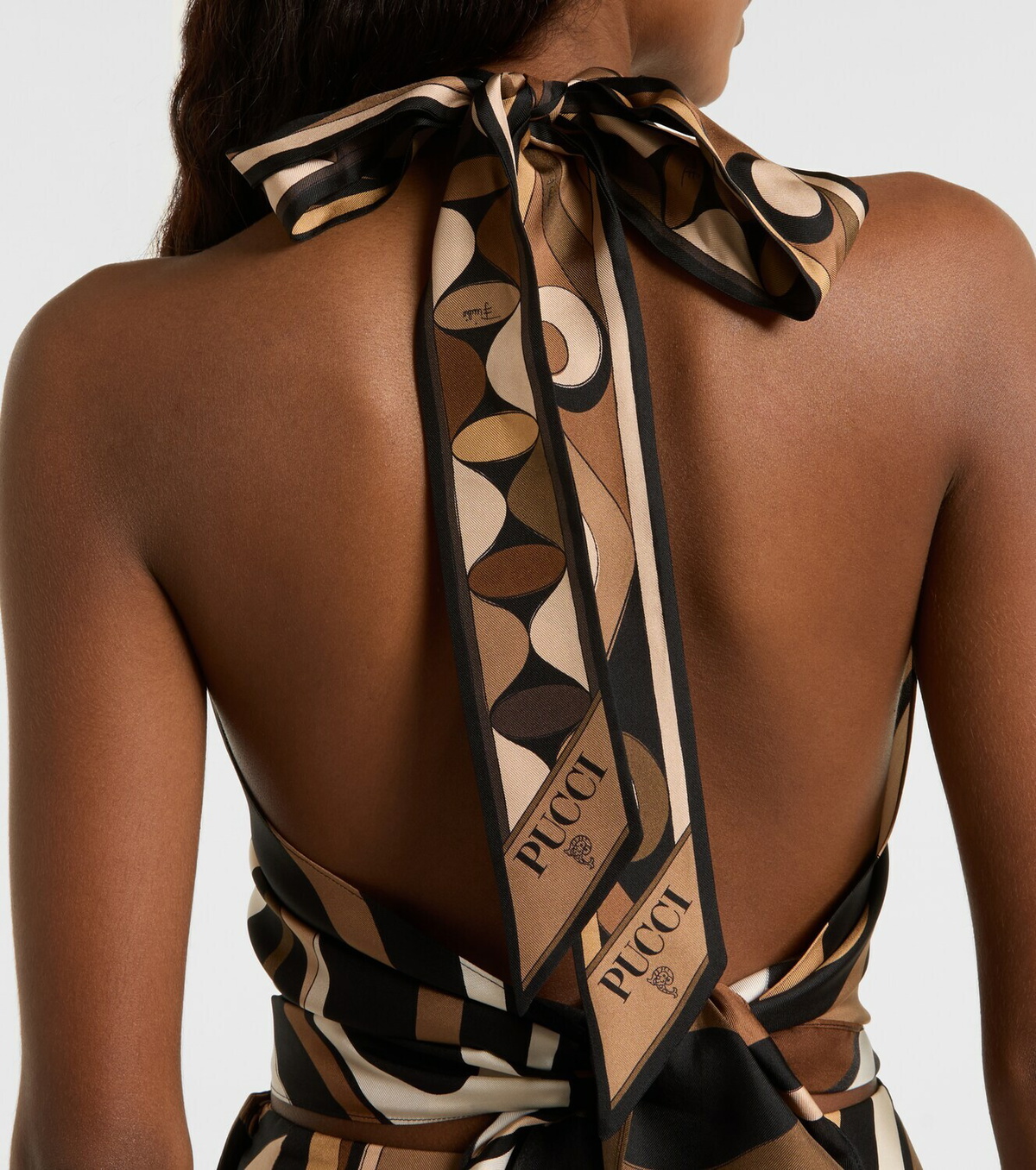 Pucci Marmo halterneck silk satin top Emilio Pucci