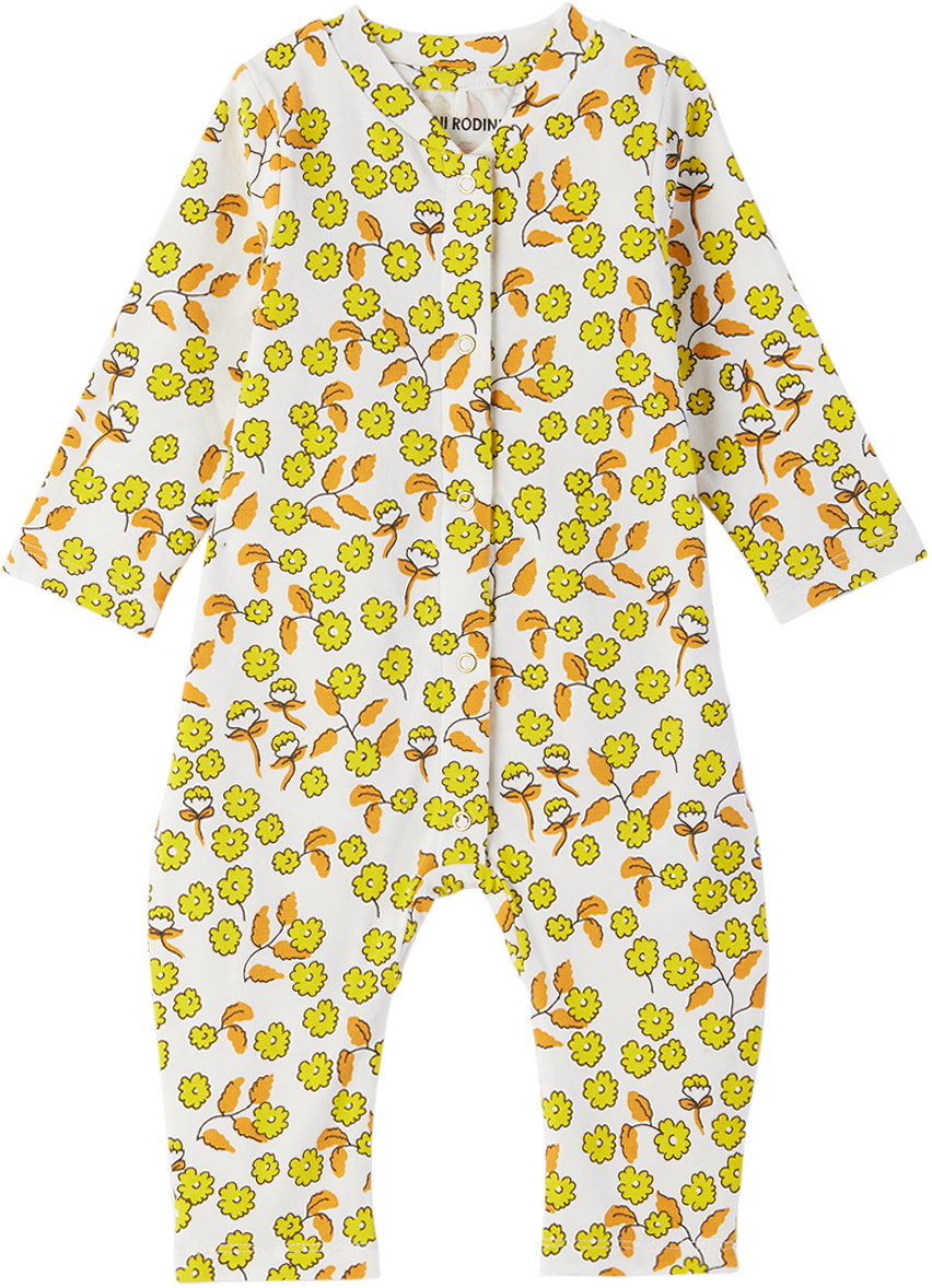 Mini Rodini Baby White Flowers Jumpsuit Mini Rodini