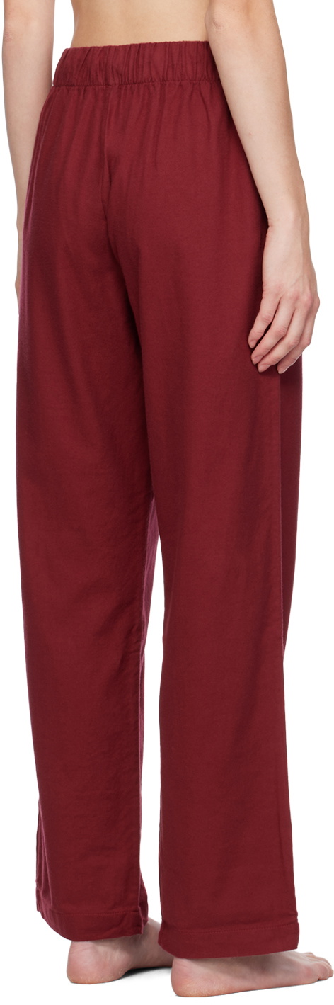 Tekla Burgundy Drawstring Pyjama Pants Tekla Fabrics