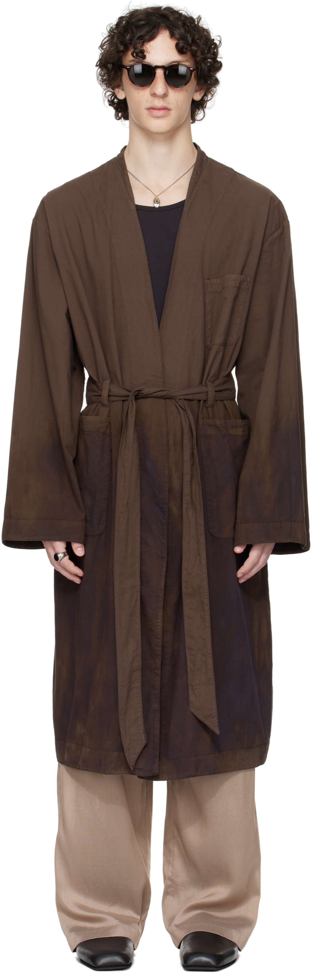 OUR LEGACY WORK SHOP Emporio Armani Brown Toga Coat Our Legacy