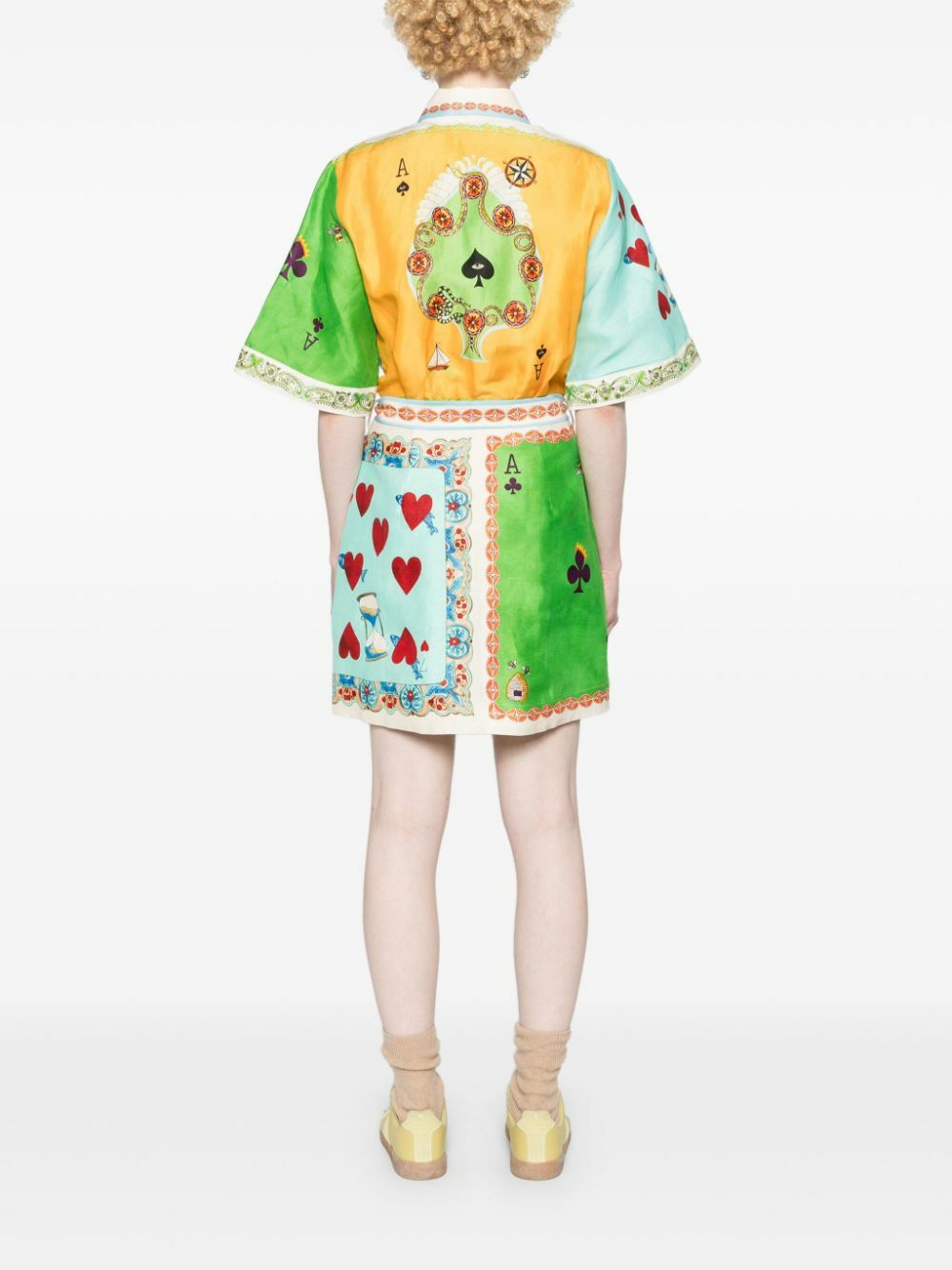 ALEMAIS Blue Rummy Mini Shirt Dress ALÉMAIS