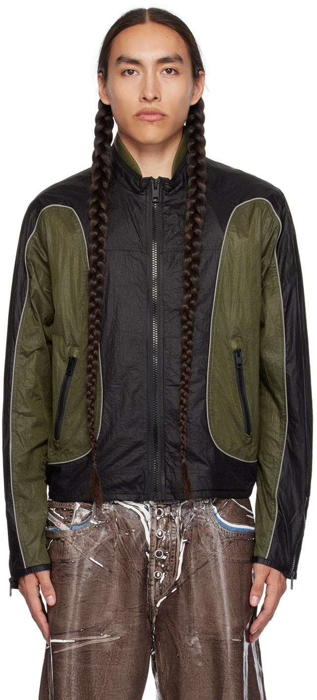Diesel Black & Green Paneled Jacket Diesel