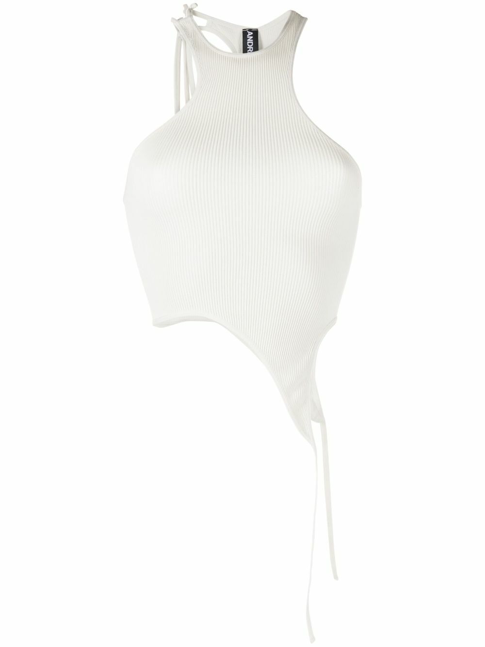 ANDREĀDAMO Neutral Ribbed Halterneck Crop Top ANDREADAMO