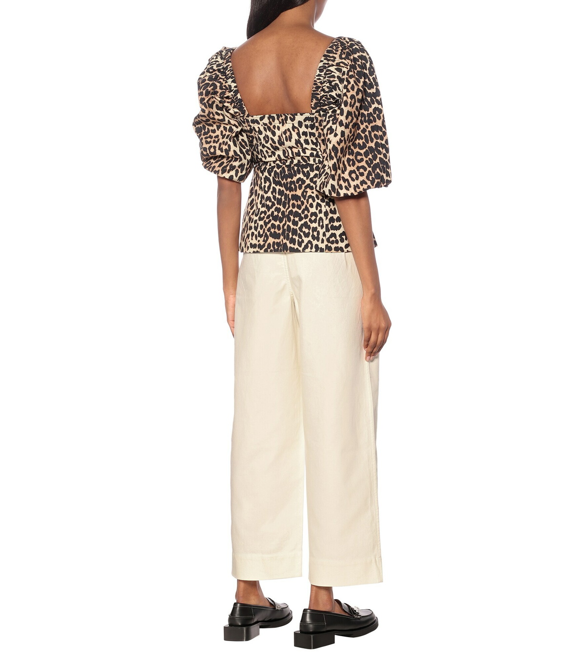Ganni - Leopard-print cotton blouse GANNI