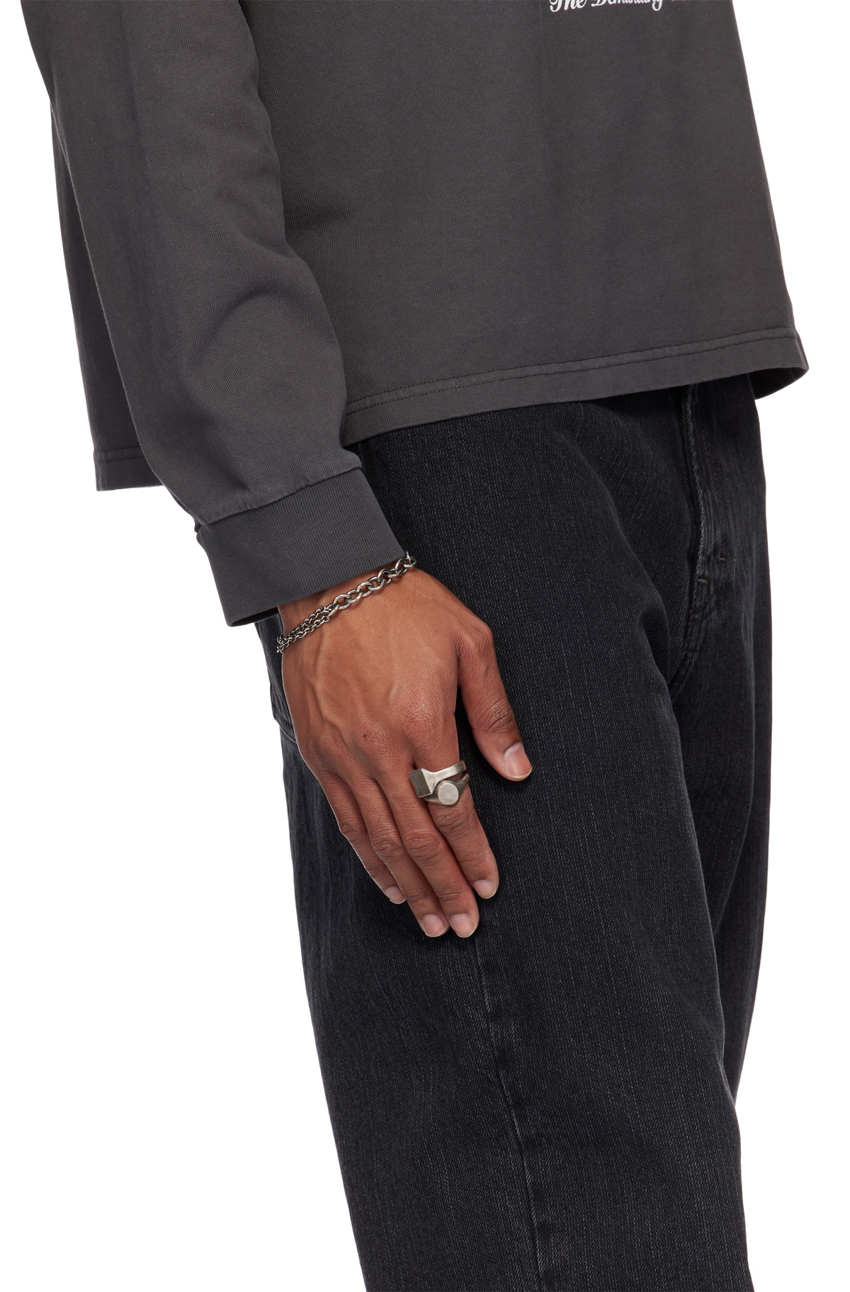 Title of Work Silver Double Stacked Large Signet Ring