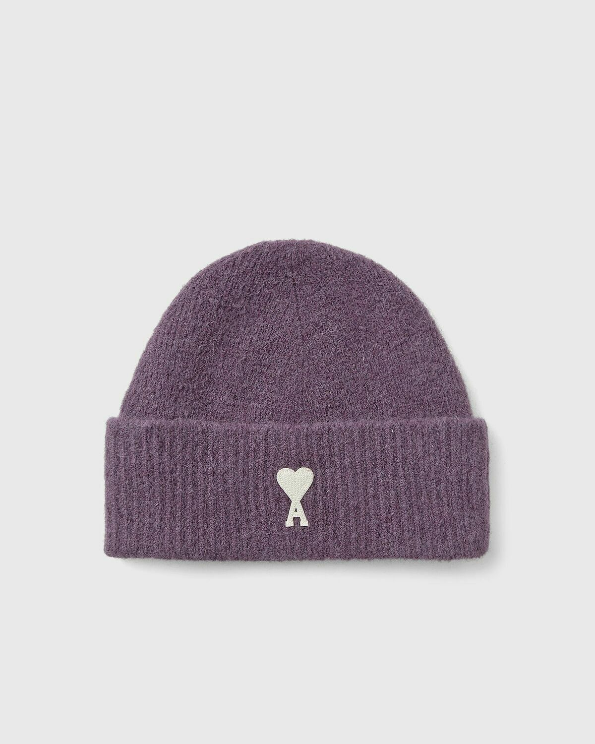 Ami Paris Ami De Coeur Beanie Purple Beanies AMI