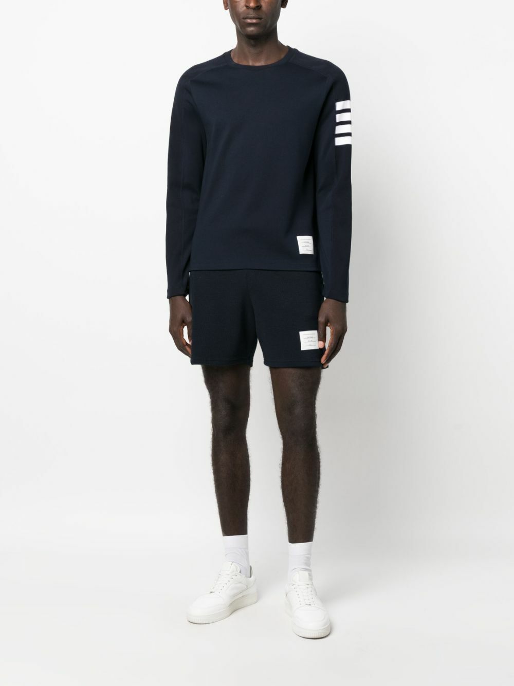 Thom Browne Blue 4-Bar Stripe Cotton Sweatshirt Thom Browne