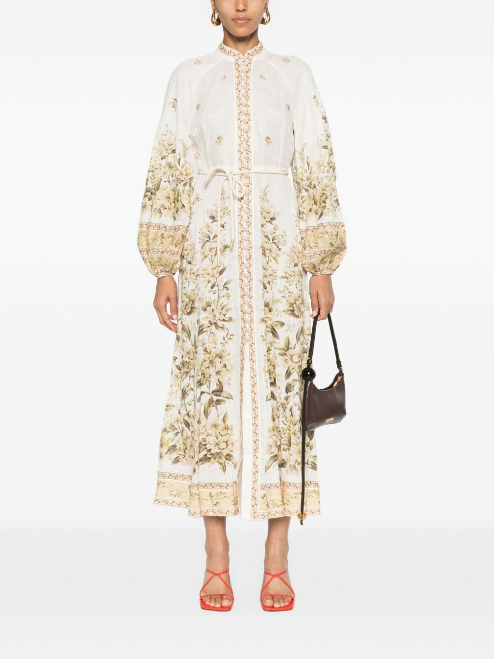 ZIMMERMANN White Golden Midi Dress Zimmermann
