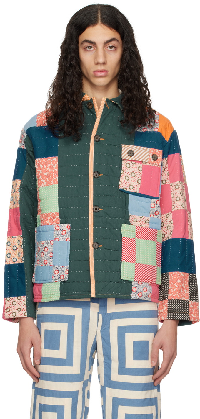 Bode Multicolor Dotted Daisy Quilt Jacket Bode