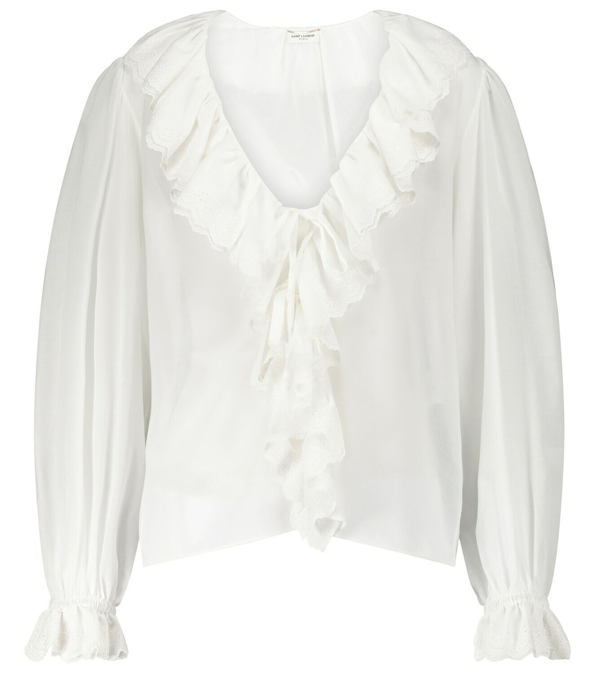 Saint Laurent Ruffled cotton blouse Saint Laurent