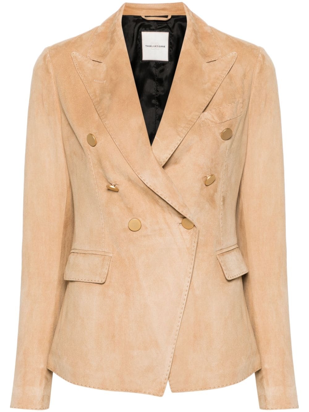 TAGLIATORE - Leather Double-breasted Jacket Tagliatore