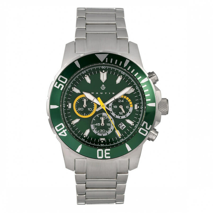 Nautis Dive Chrono 500 Chronograph Quartz Green Dial Mens Watch 17065-I ...