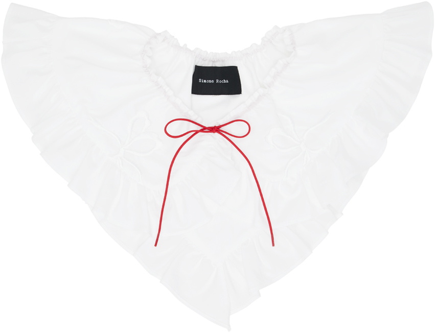 Simone Rocha White Ruffled Bow Collar Simone Rocha