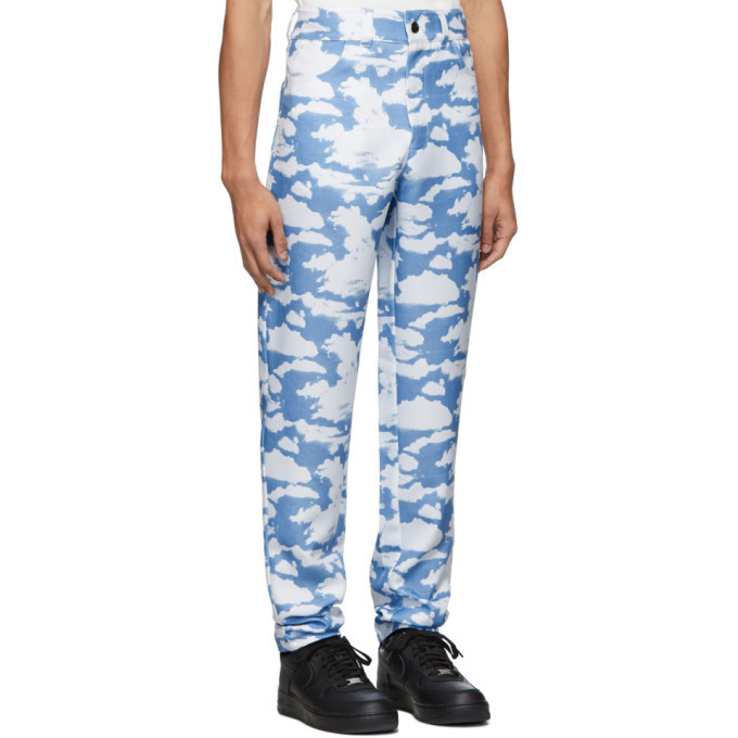 Phlemuns Blue and White Cloud Trousers Phlemuns