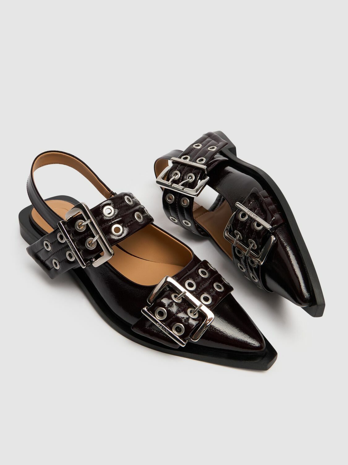 GANNI 20mm Feminine Chunky Slingback Flats GANNI