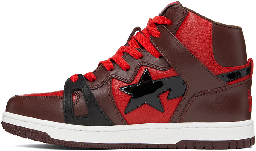 BAPE Red & Brown Sta 93 Hi Sneakers A Bathing Ape