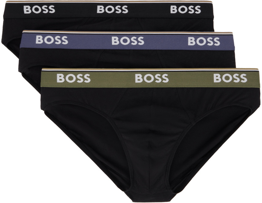 BOSS Three-Pack Black Briefs BOSS