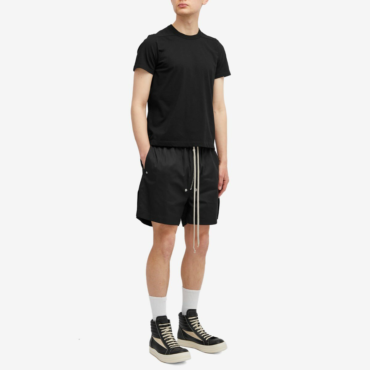 Rick Owens Men's Bela Heavy Cotton Boxer in Black Rick Owens
