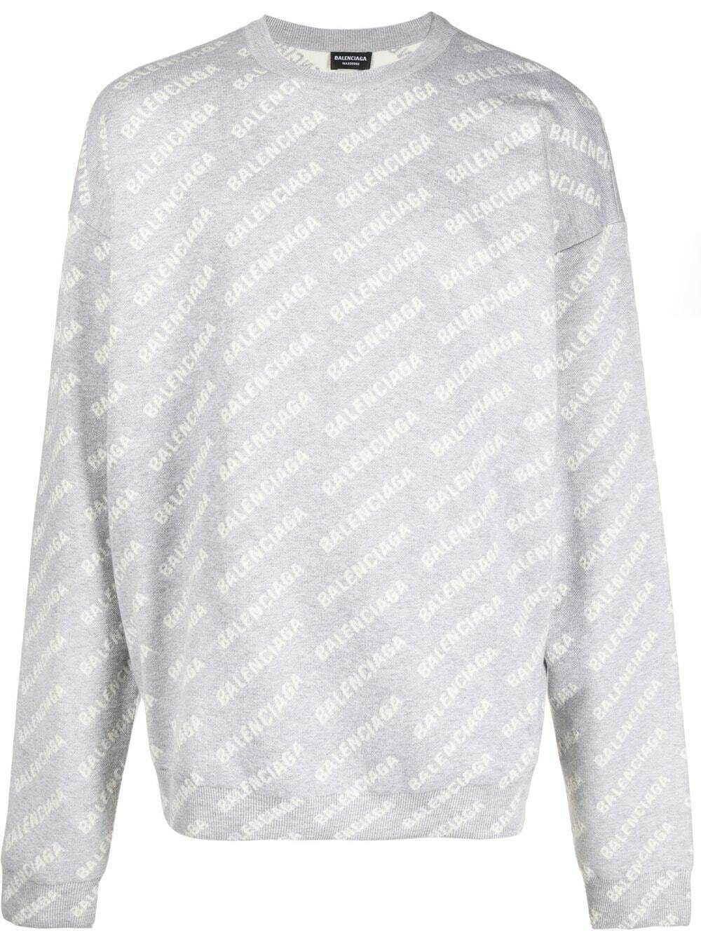 BALENCIAGA - Crew Neck Sweater With Logo Balenciaga