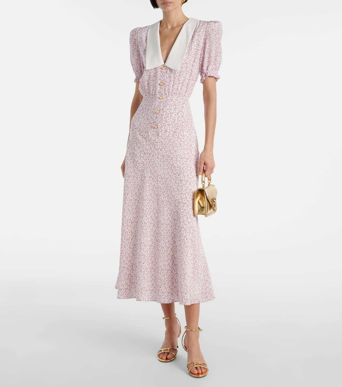 Alessandra Rich Flower silk midi dress Alessandra Rich