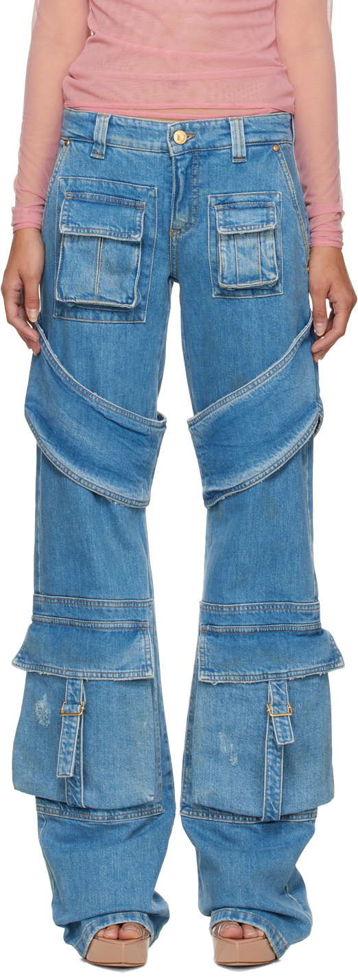 Blumarine Blue Paneled Jeans Blumarine