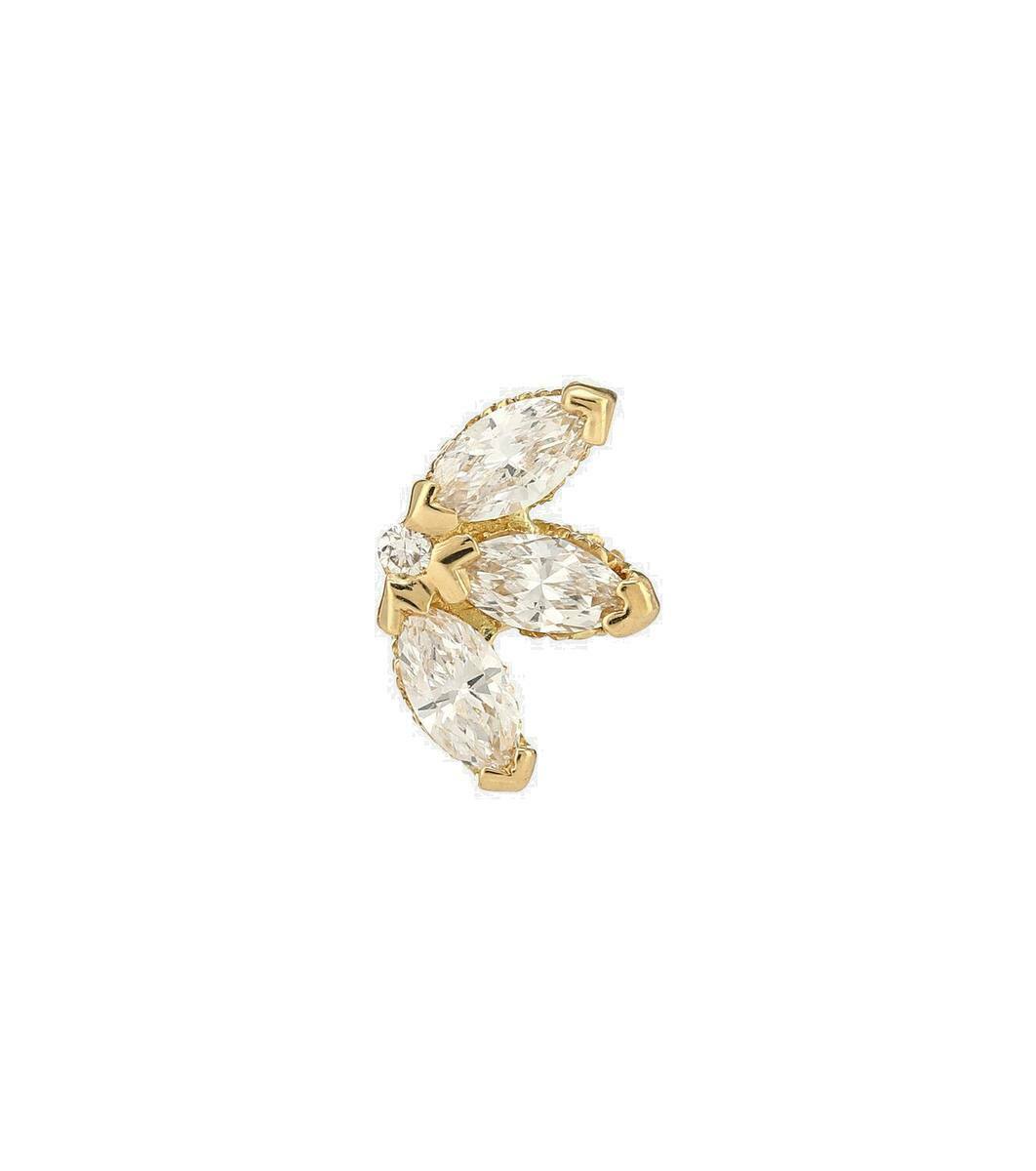 Maria Tash Lotus 18kt yellow gold single earring with diamonds Maria Tash