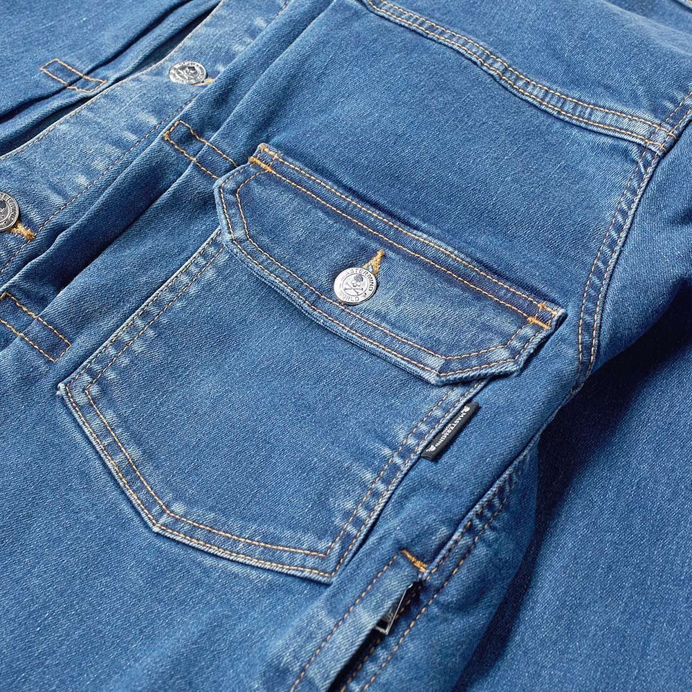 MASTERMIND WORLD Hooded Layer Skull Denim Jacket MASTERMIND WORLD