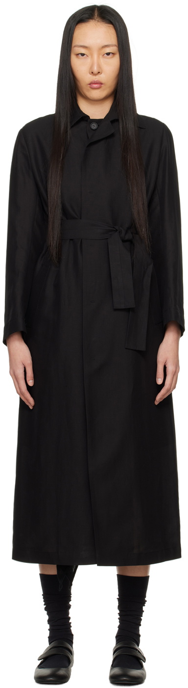 Yohji Yamamoto Black Semi-Sheer Coat Yohji Yamamoto
