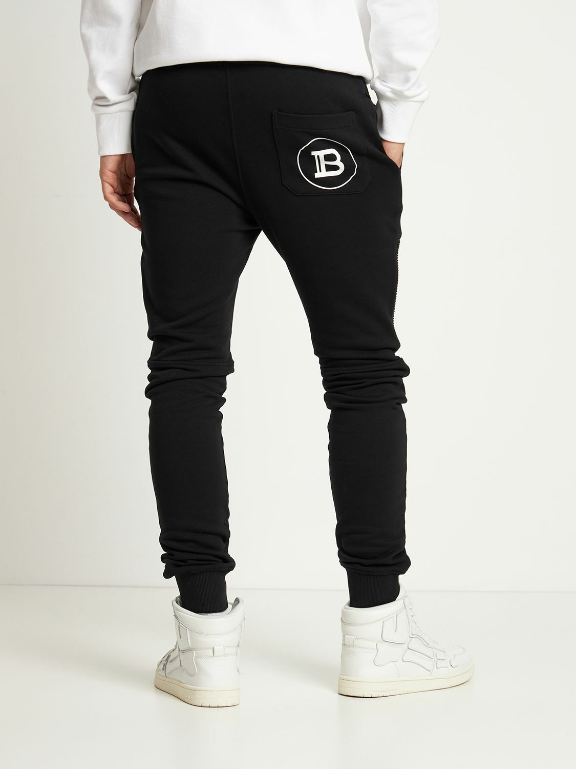 BALMAIN - Ribbed Cotton Sweatpants Balmain