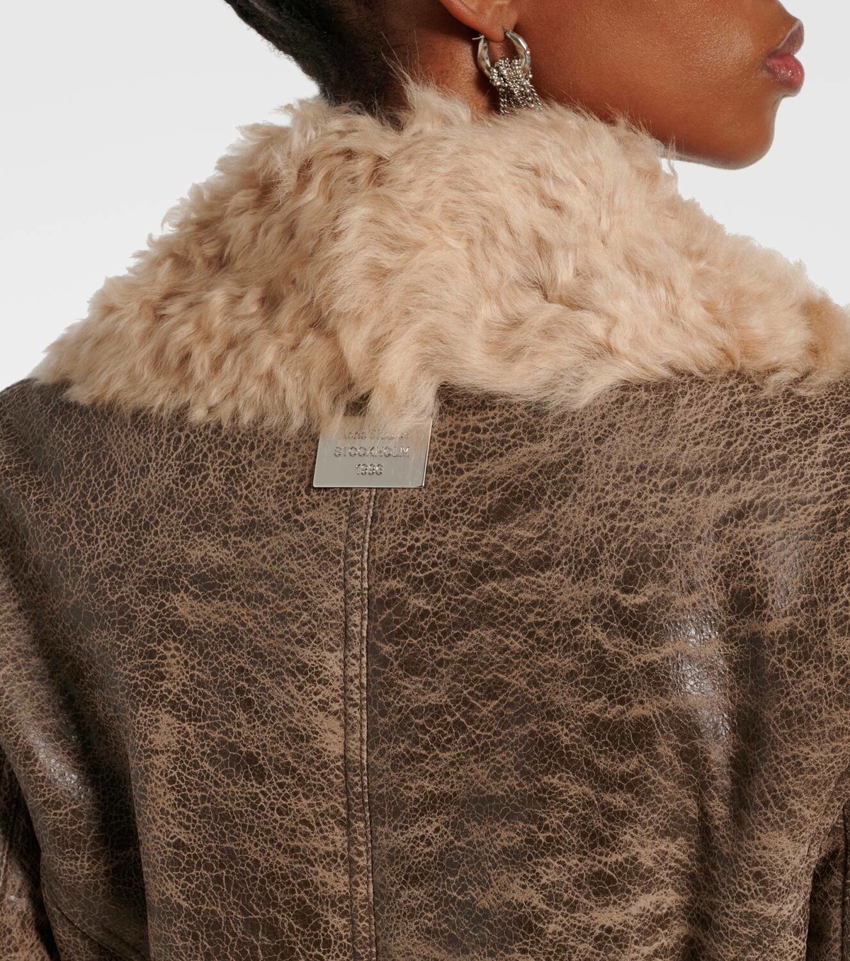 Acne Studios Shearling-trimmed leather jacket Acne Studios