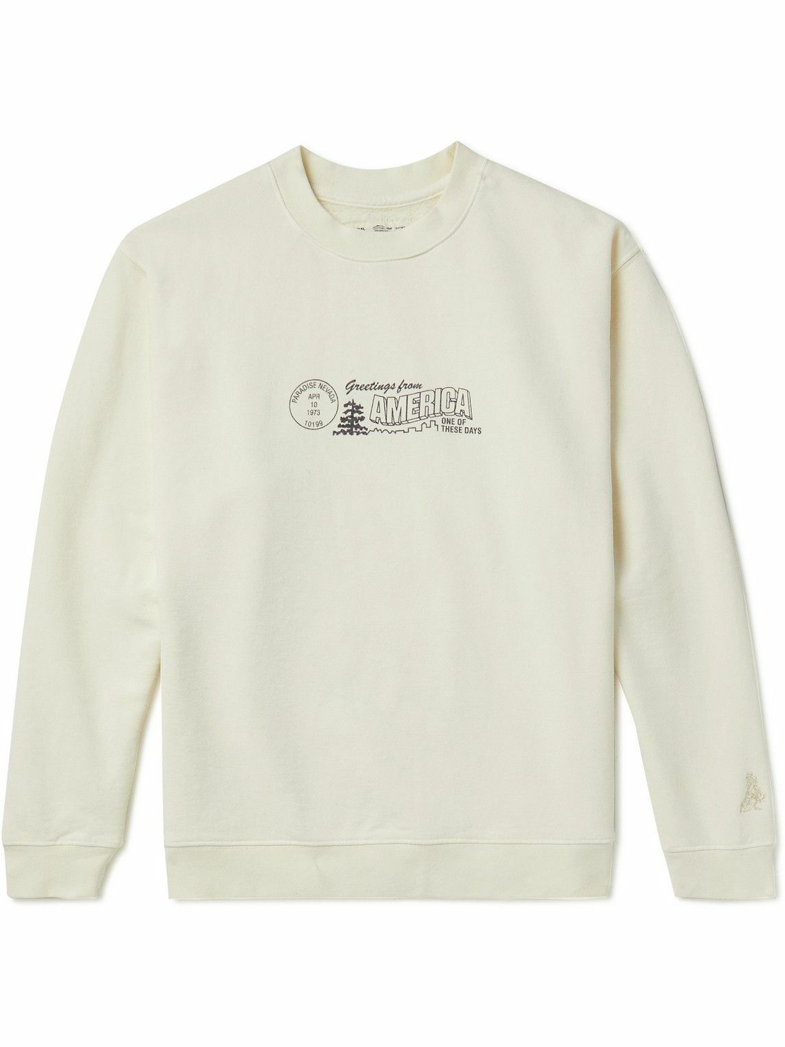 One Of These Days - Printed Cotton-Jersey Sweatshirt - Neutrals