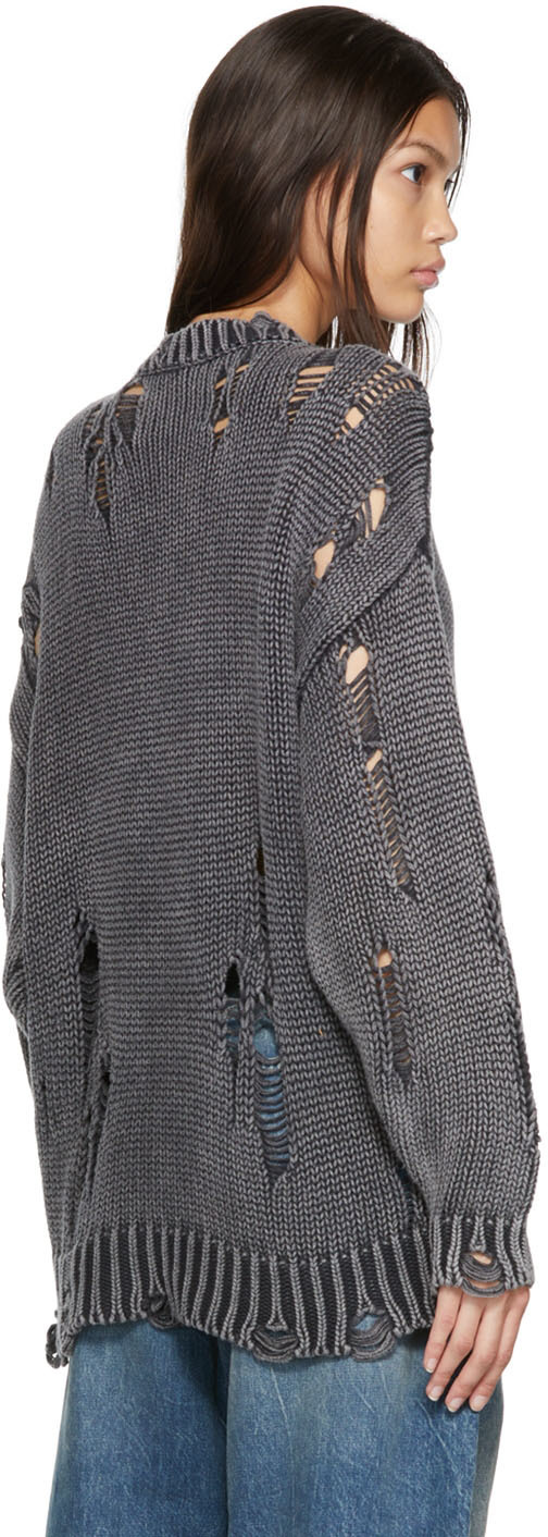 R13 Black Distressed Sweater R13