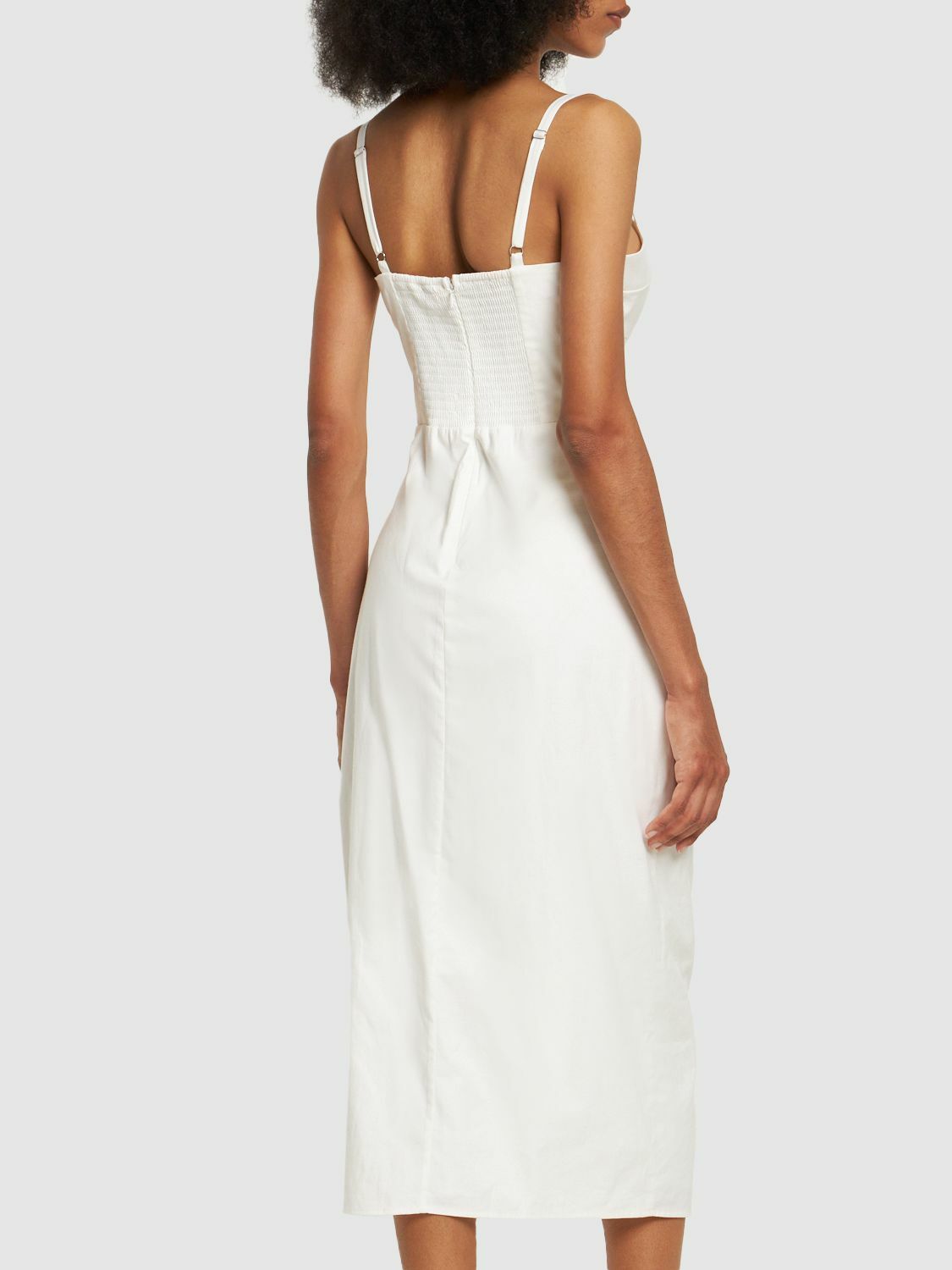 REFORMATION Alfred Stretch Cotton Midi Dress Reformation