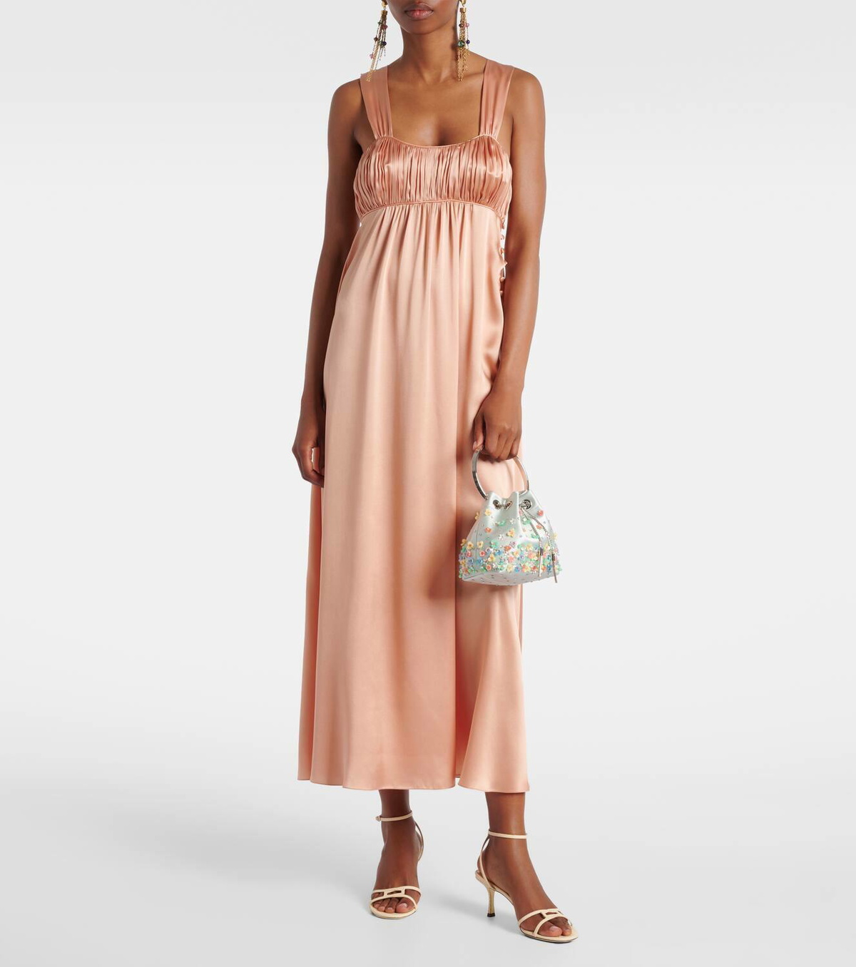 Jimmy Choo Bon Bon embellished satin bucket bag Jimmy Choo