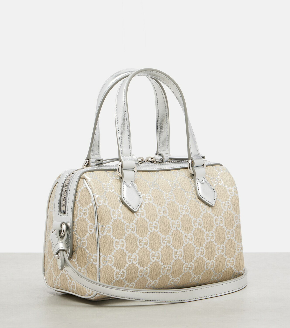 Gucci GG Emblem leather-trimmed tote bag Gucci
