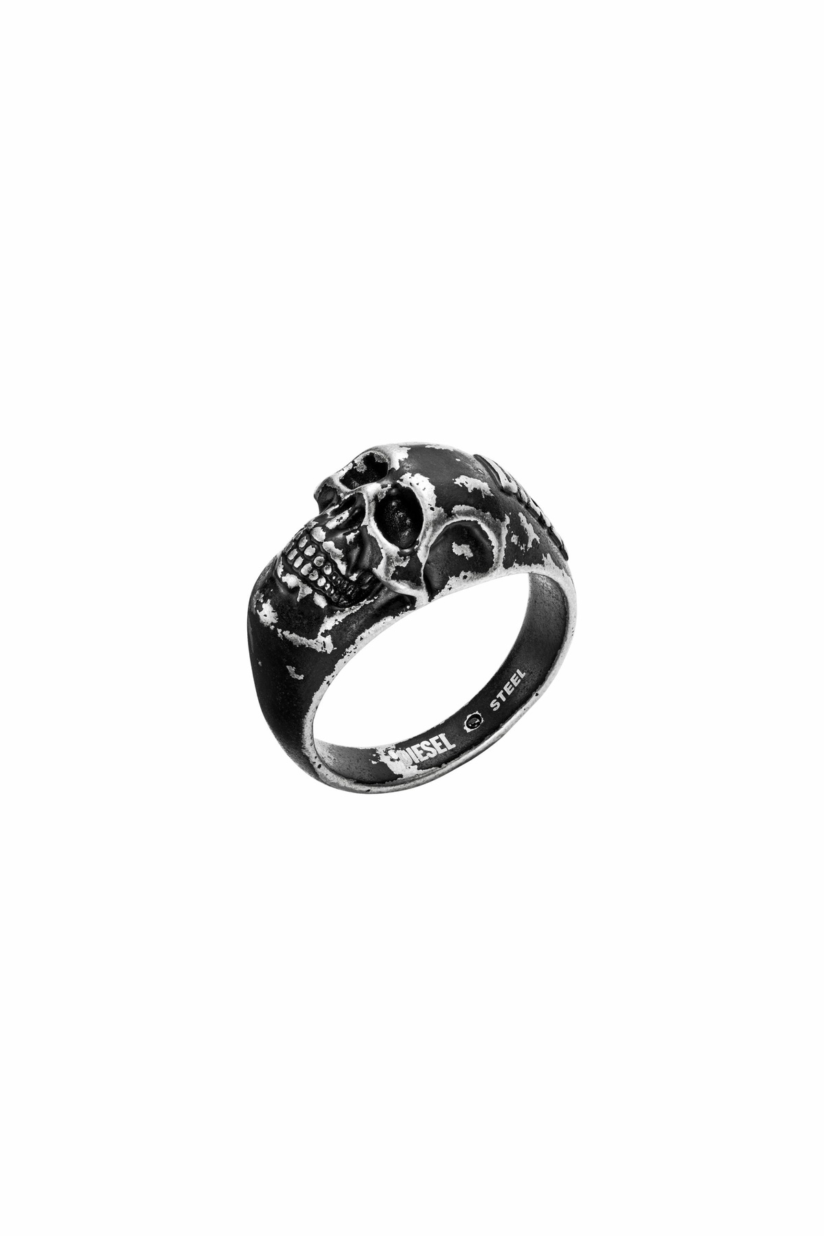 Diesel Stainless Steel Skull Ring - Rings - Unisex - Black Diesel