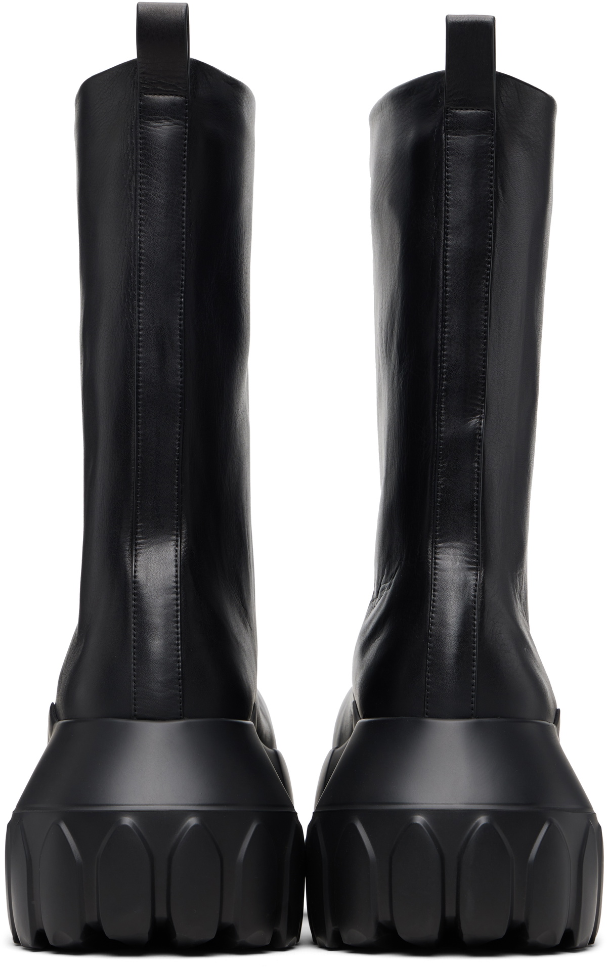 Rick Owens Black Temple Flared Mega Tractor Boots Rick Owens