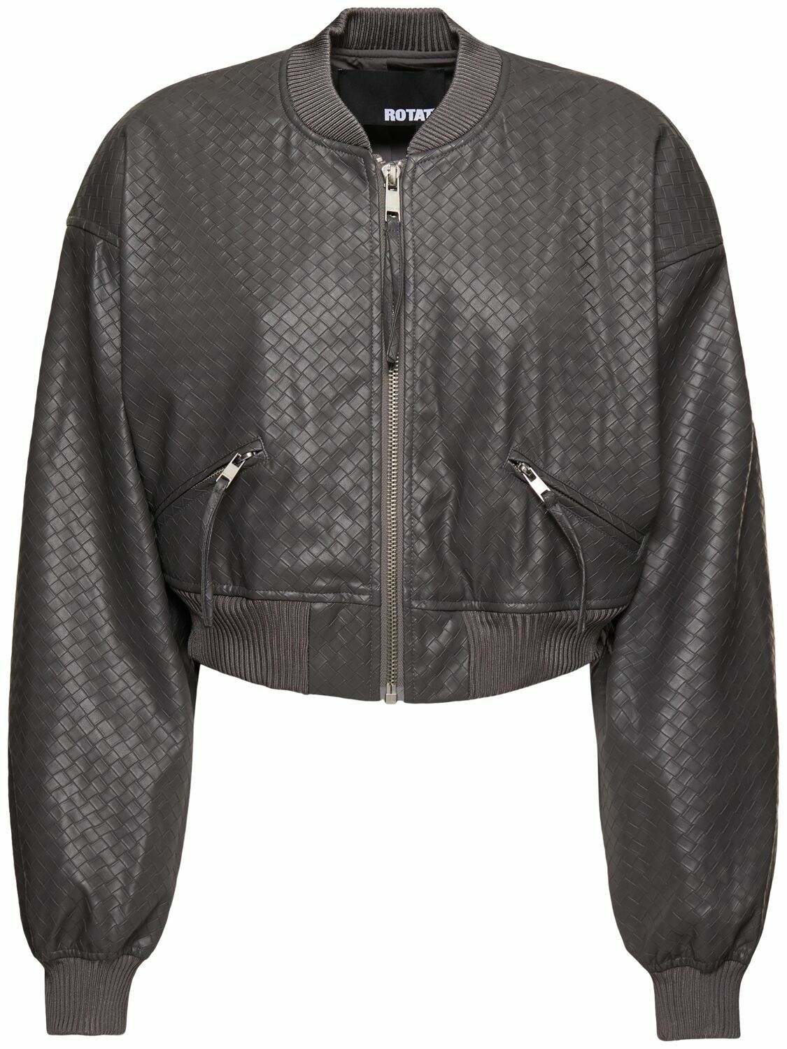 ROTATE Braid Print Tech Cropped Bomber Jacket ROTATE Birger Christensen