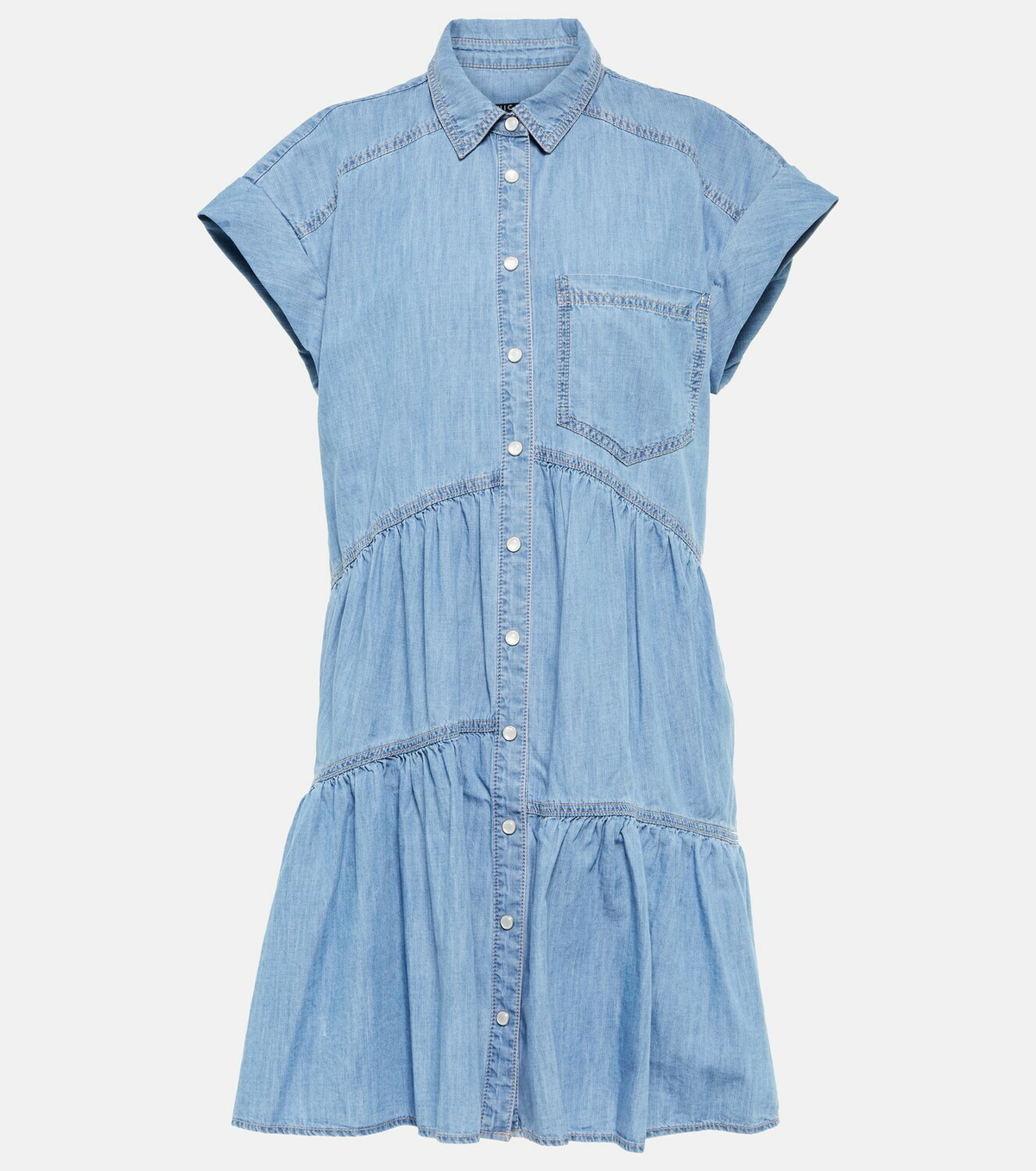Veronica Beard Harrow tiered denim shirt dress Veronica Beard