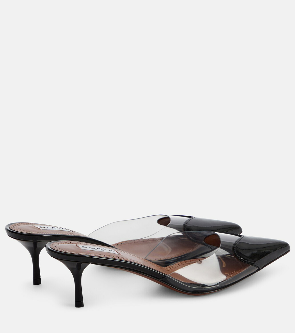 Alaïa Le Cœur leather and PVC mules ALAÏA