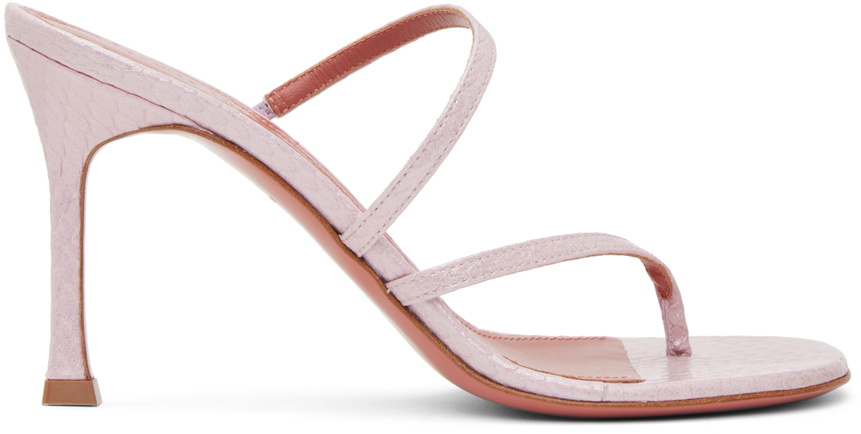 Amina Muaddi Pink Ami Heeled Sandals Amina Muaddi