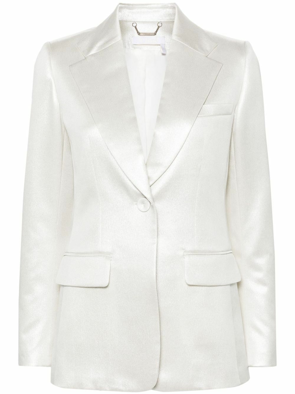Chloé Silver-Tone Silk Lamé Blazer Chloe