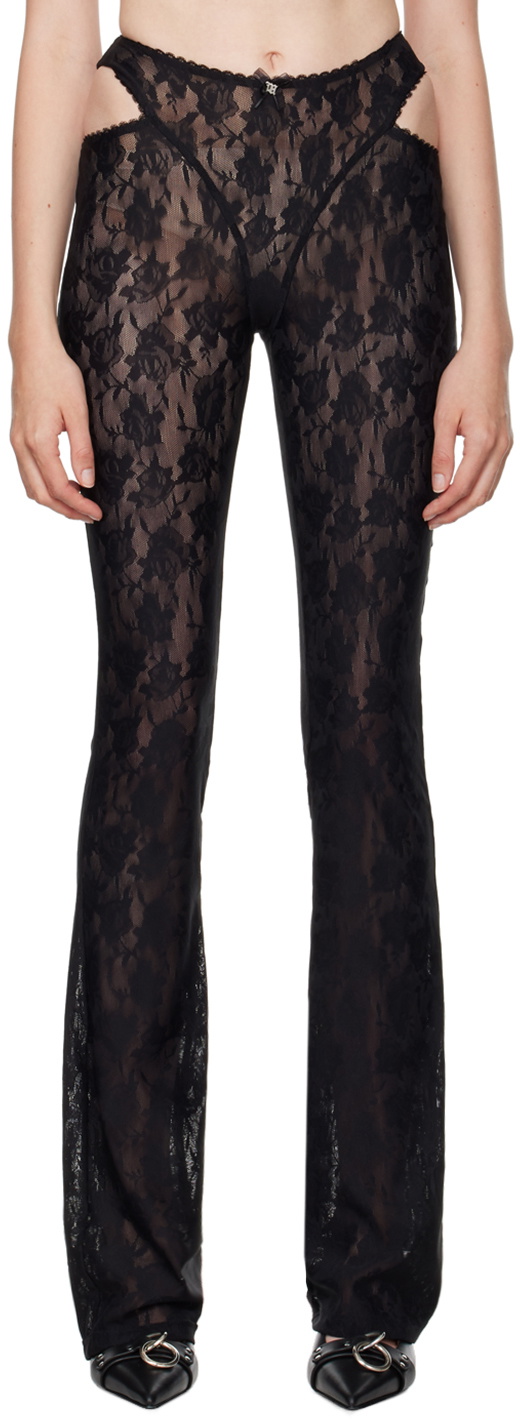 MISBHV Black Lace Cut Out Trousers MISBHV