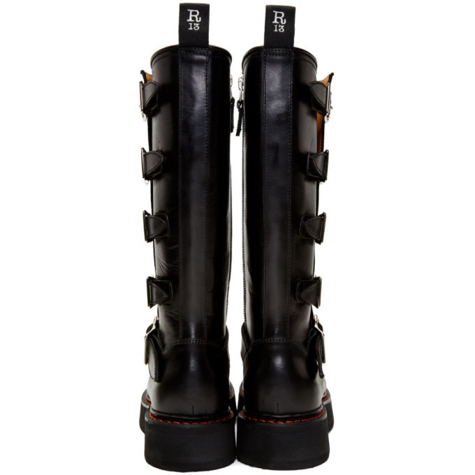 R13 Black High Moto Boots R13