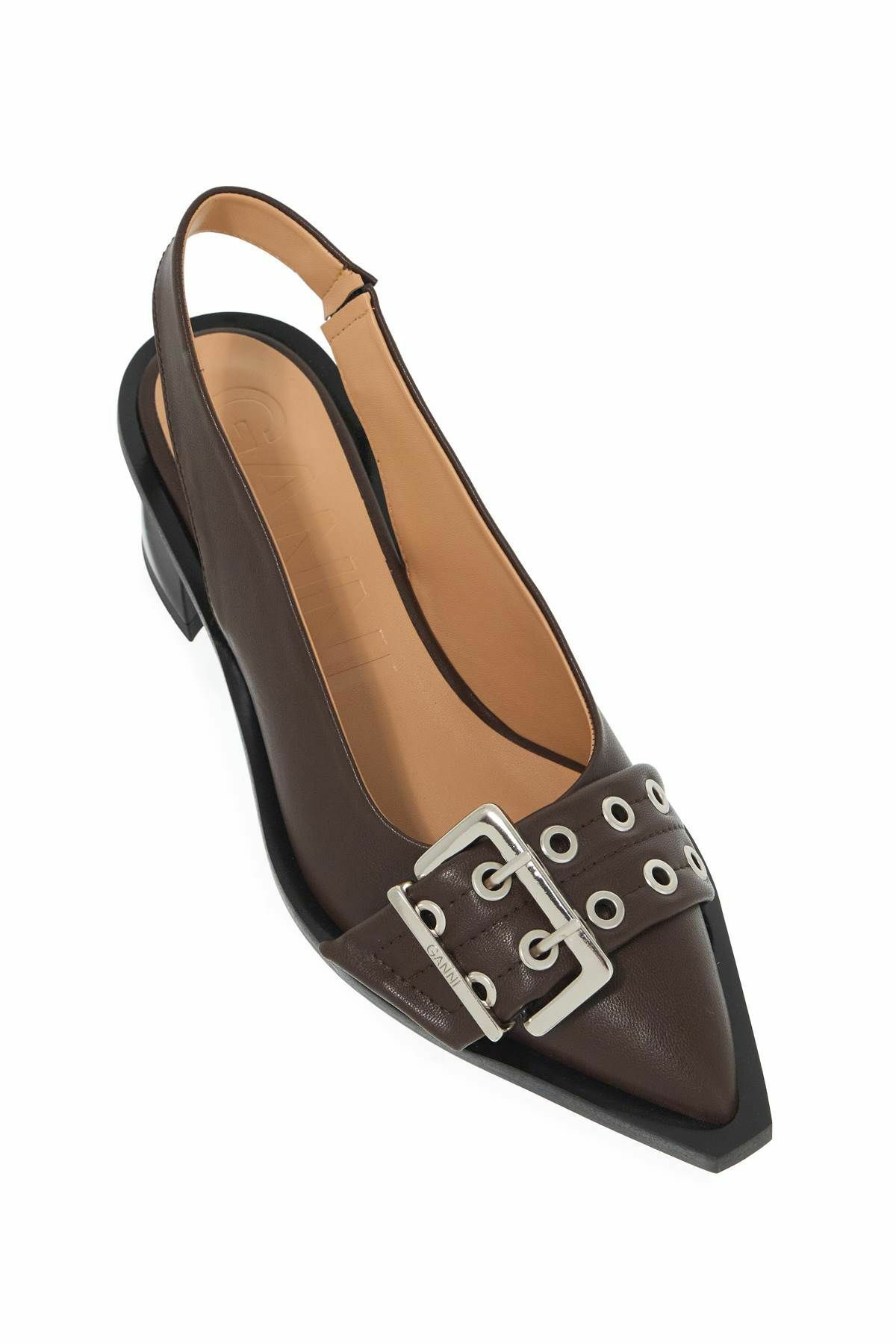 GANNI slingback decollet Brown GANNI